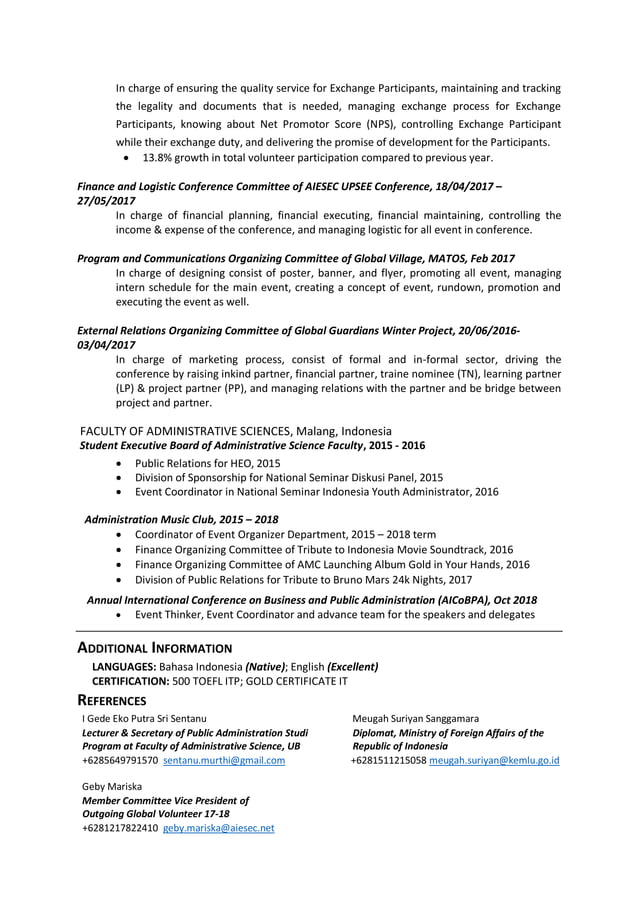 CV - Megawati Bintang | PDF | Business Administration | Business