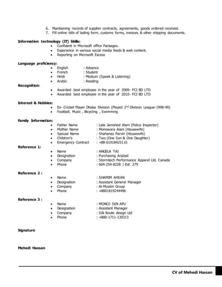 Cv mehedi hassan | DOCX