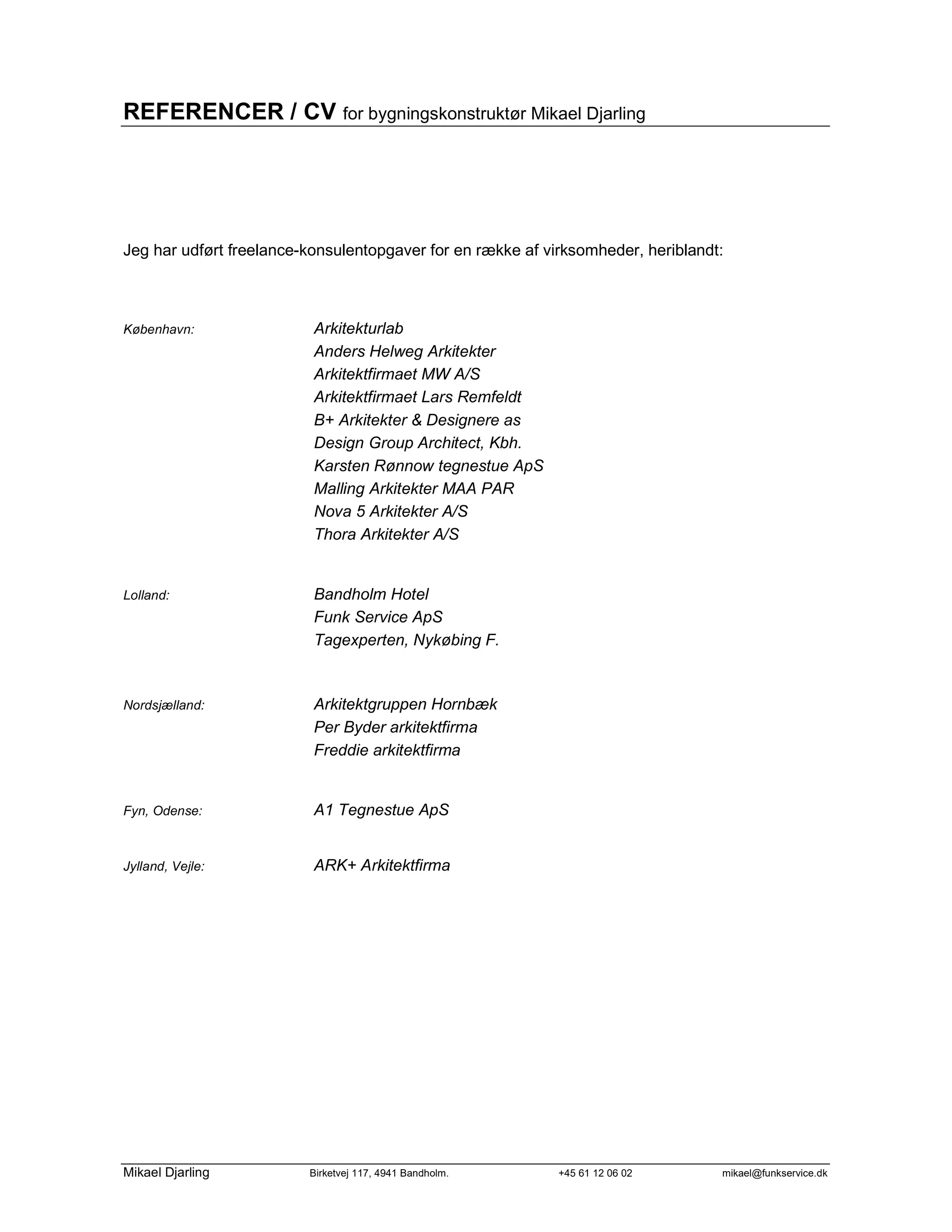 CV - Mikael Djarling | PDF