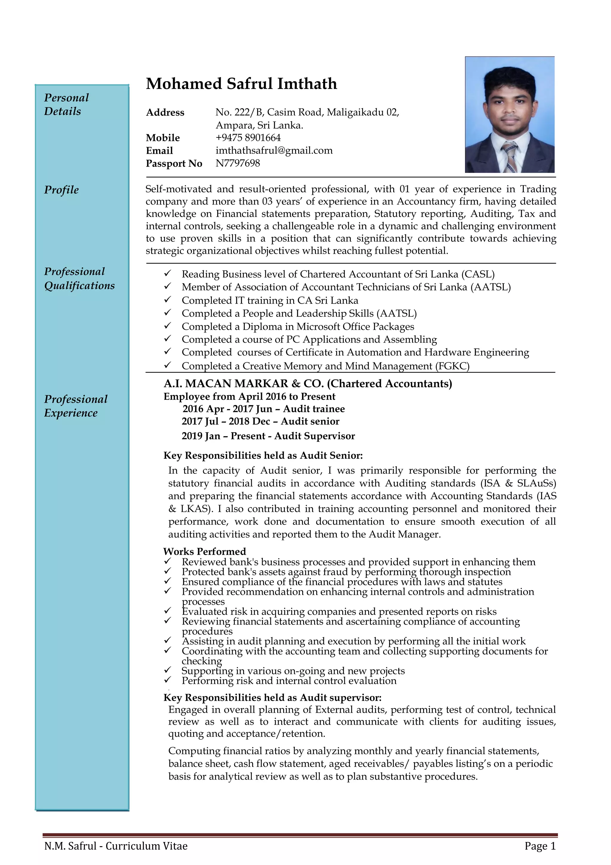 Cv n.m. safrul | PDF
