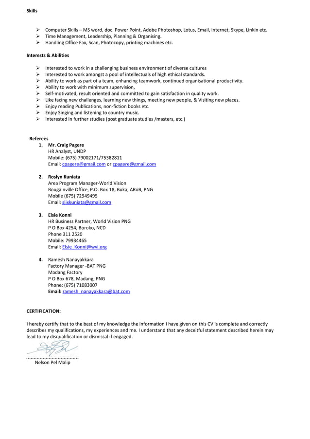 Cv nelson pel malip 06.02.2018