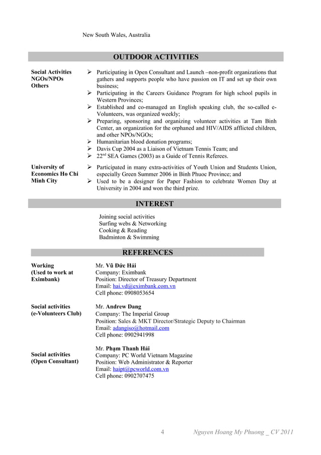 CV Nguyen Hoang My Phuong | PDF