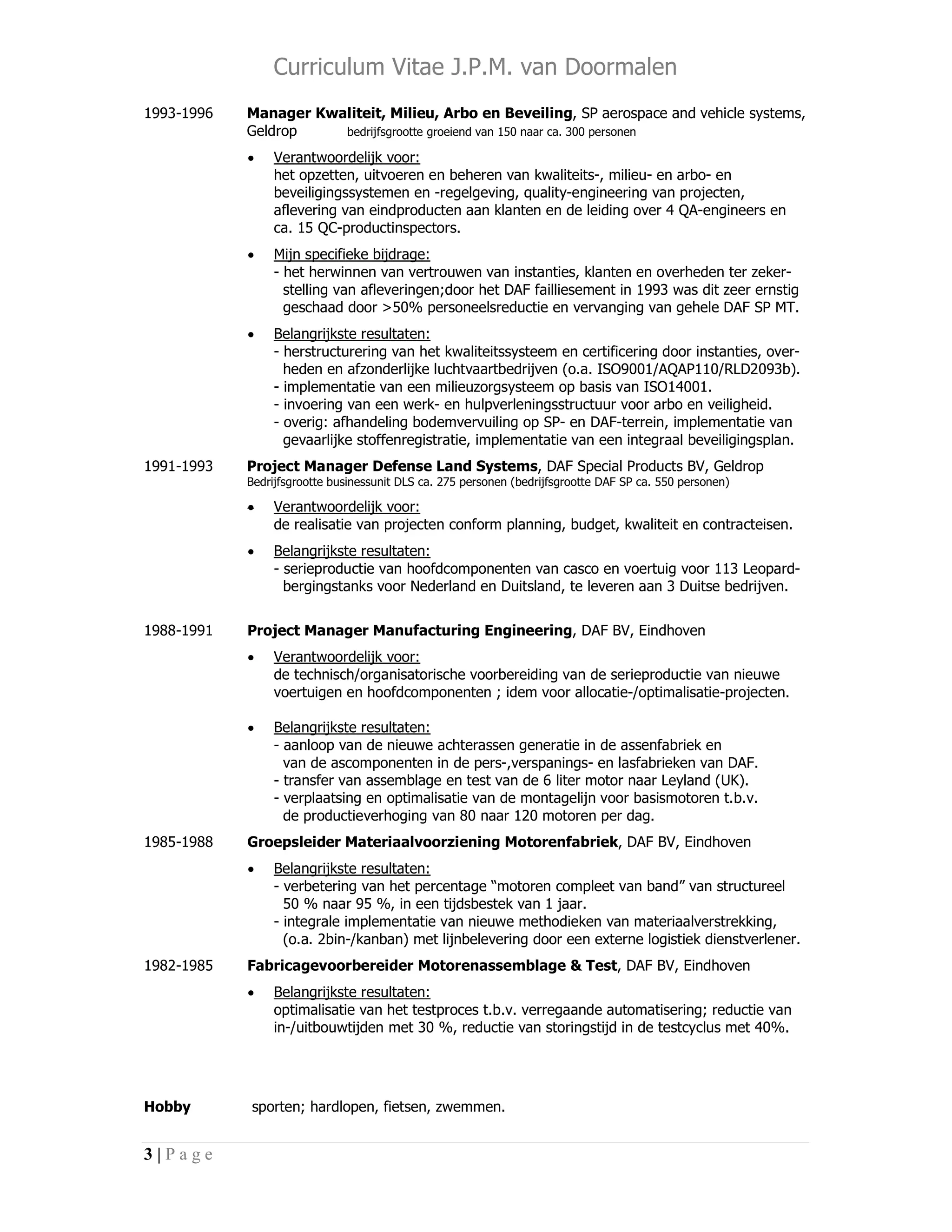Cv nl Jan van Doormalen-apr-2014 | PDF