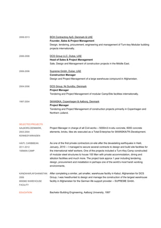 cv - Nicolai McKennell Sørensen | PDF | Construction Industry | Industries