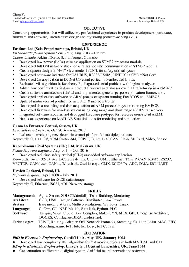 Qiang Yu Resume | PDF