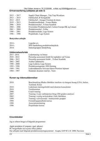 Cv Otto Colkær Jensen opdateret ocj2 | PDF