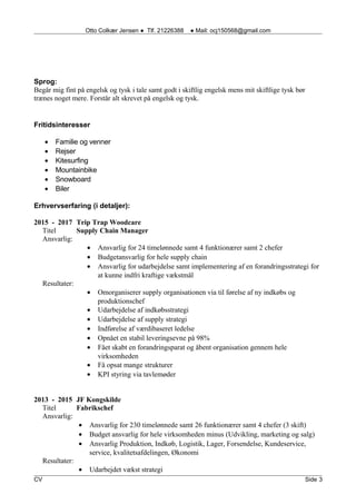 Cv Otto Colkær Jensen opdateret ocj2 | PDF