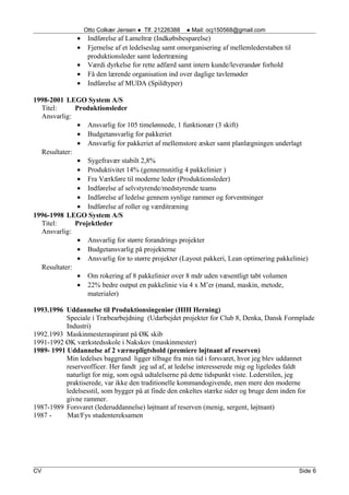 Cv Otto Colkær Jensen opdateret ocj2 | PDF