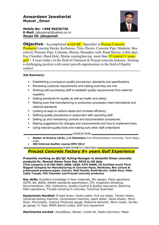 Cv precast concrete | DOC