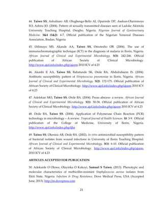 Prof Samuel Sunday Taiwo's New C.V. | PDF