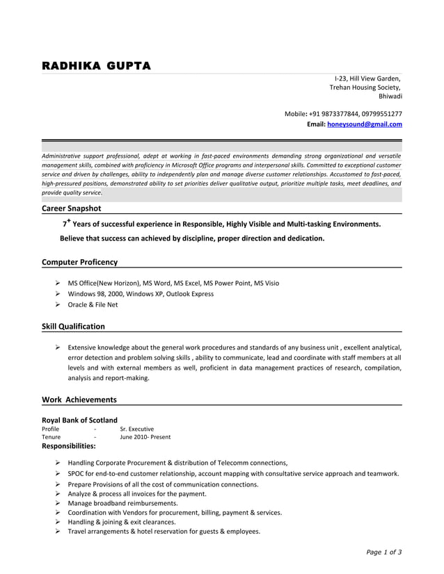 Cv radhika gupta | PDF