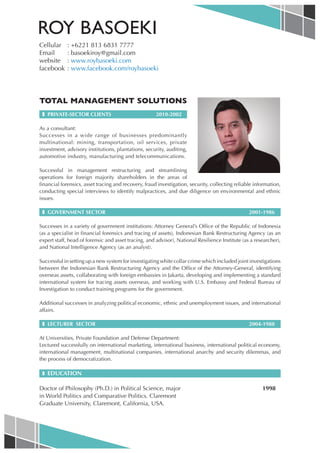 CV Roy Basoeki | PDF