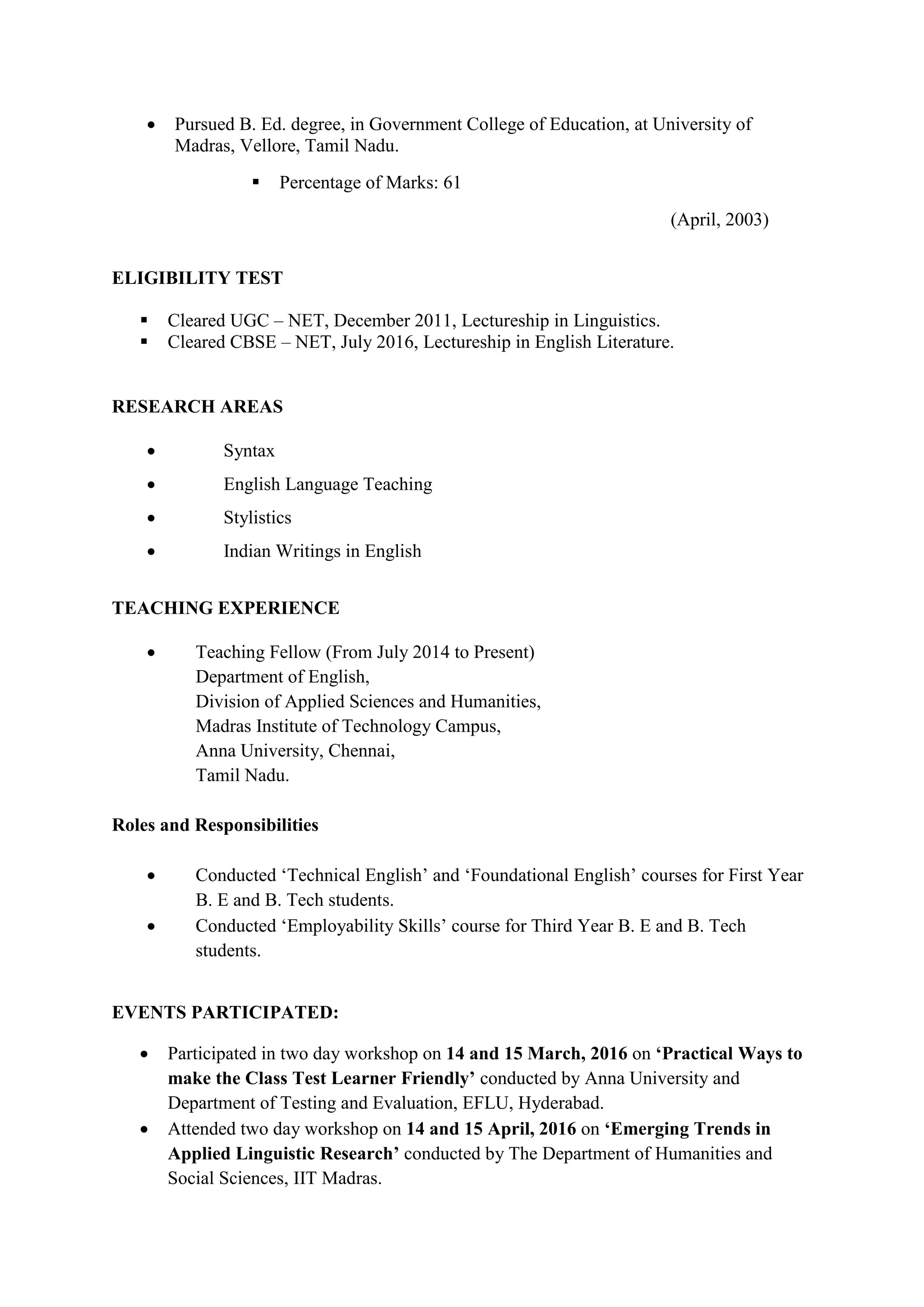 CV - Resume of Ashok Kumar Rajendran | PDF
