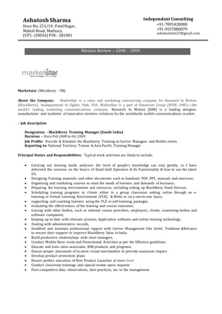 Cv resume ashutosh sharma | DOC