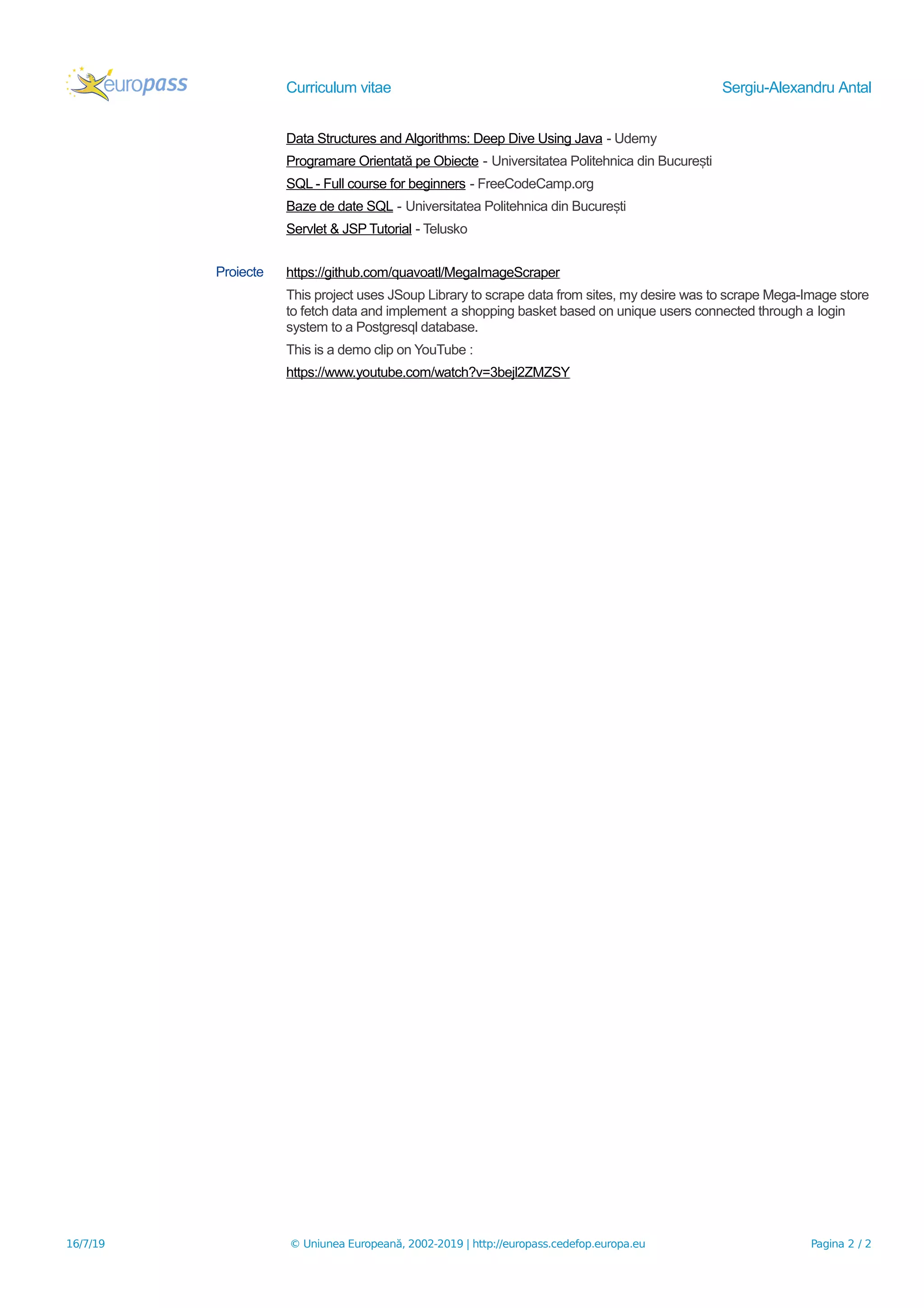 Cv sergiu antal | PDF