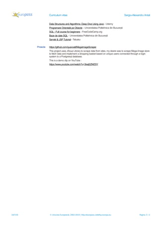 Cv sergiu antal | PDF