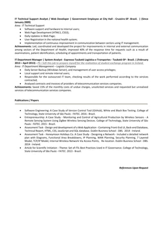 CV - Silvio Custodio-January-2018 | PDF