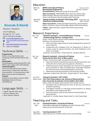 CV 2022- Sounak Sankar Nandi | PDF