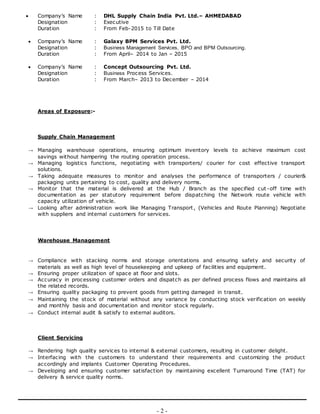 Cv s patil | DOCX | Logistics | Business