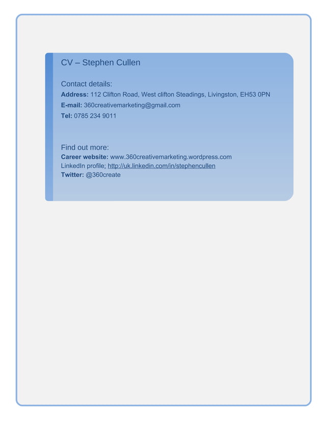 CV - Stephen Cullen | PDF