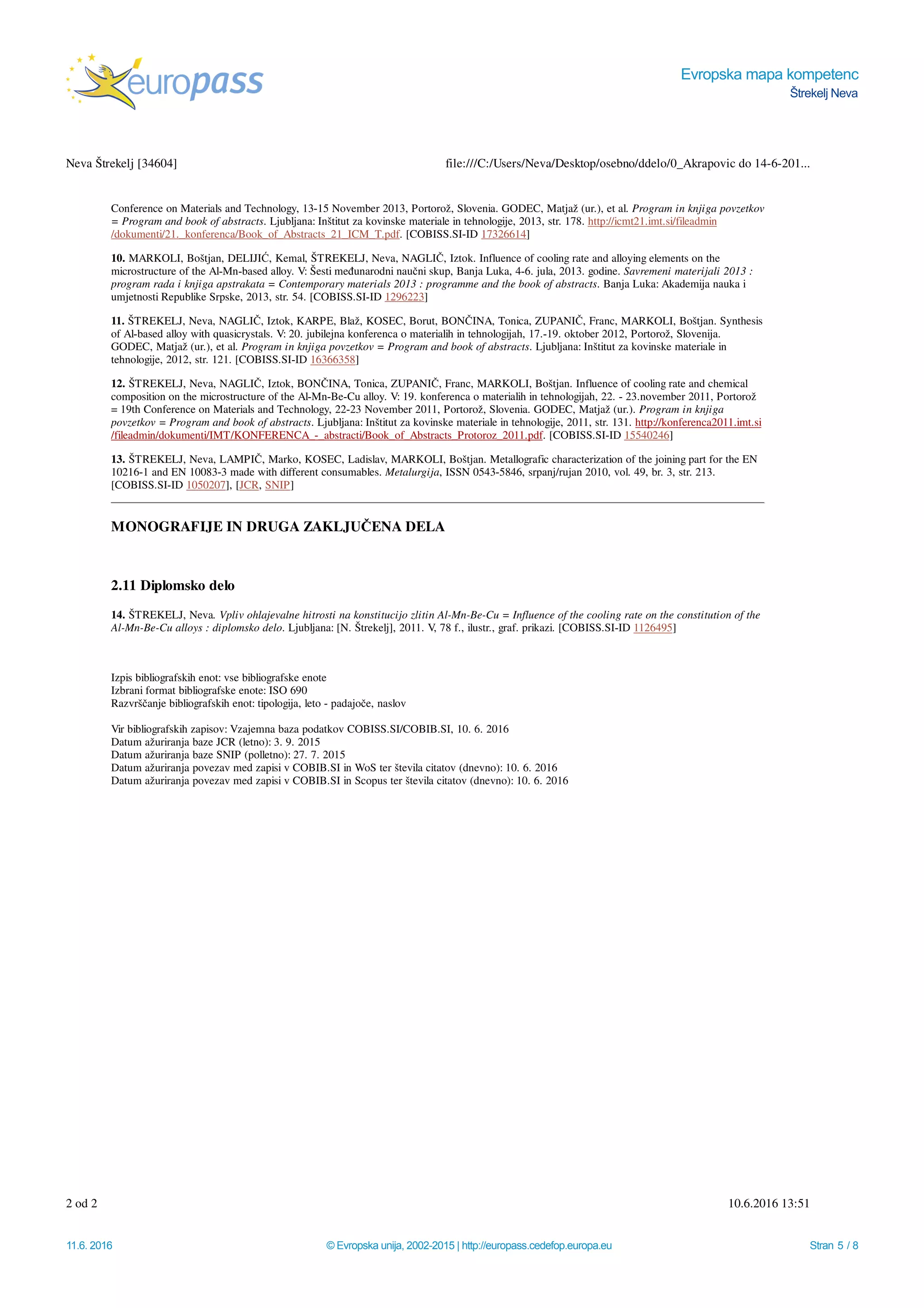 Cv Strekelj_11-6-2016 | PDF