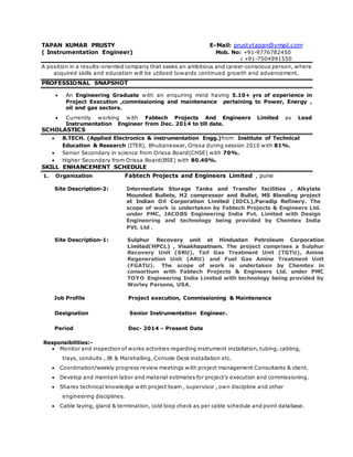 Cv tapan kumar prusty updated | DOCX | Civil Engineering Industry ...