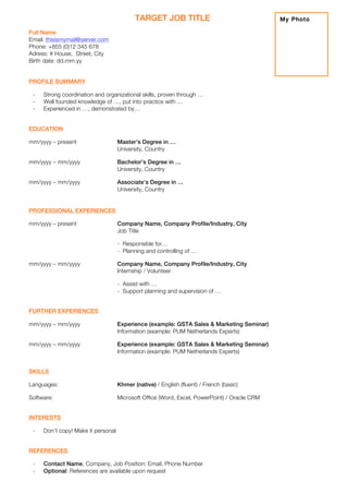 Cv template | PDF