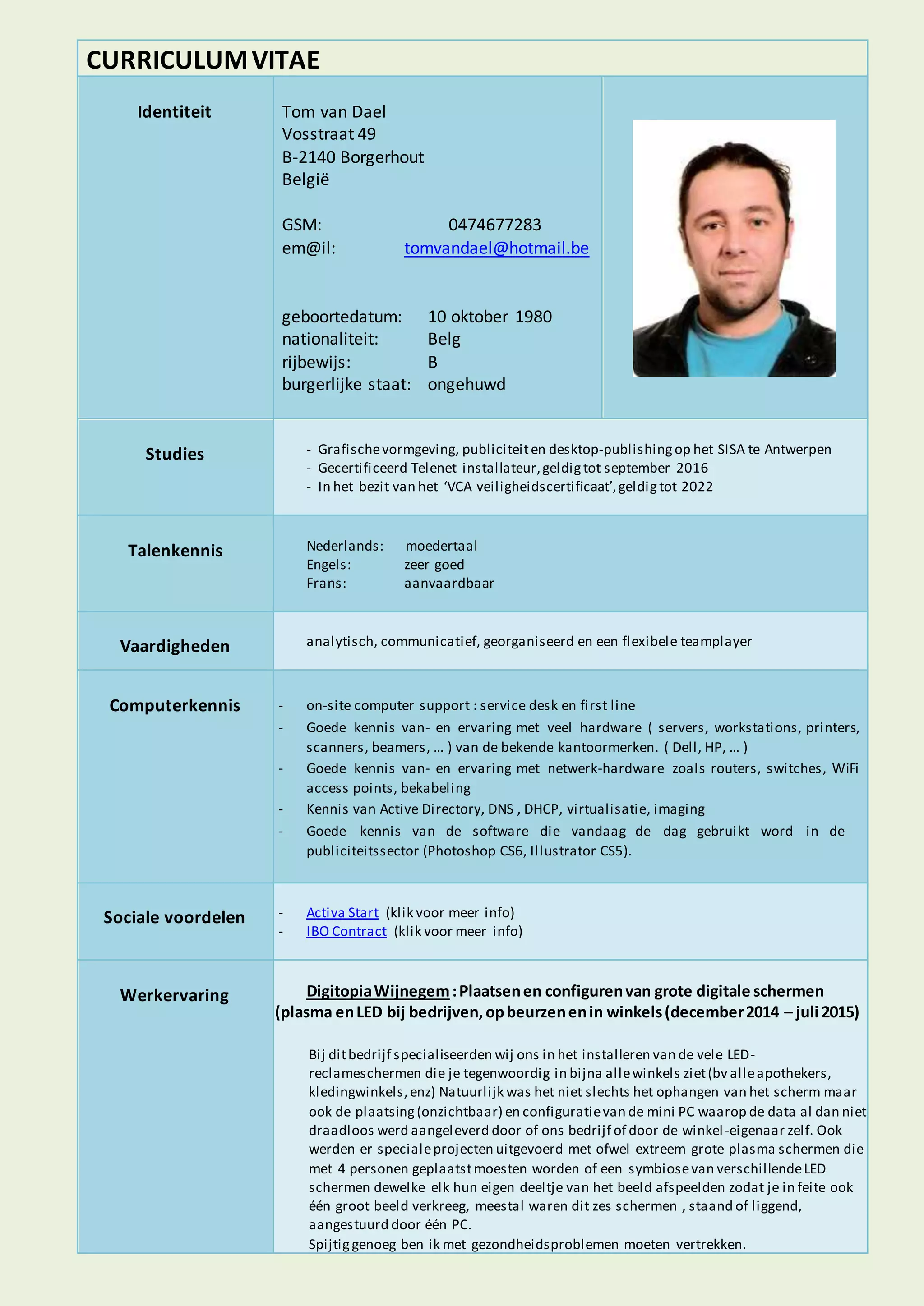 Cv tom van dael | PDF
