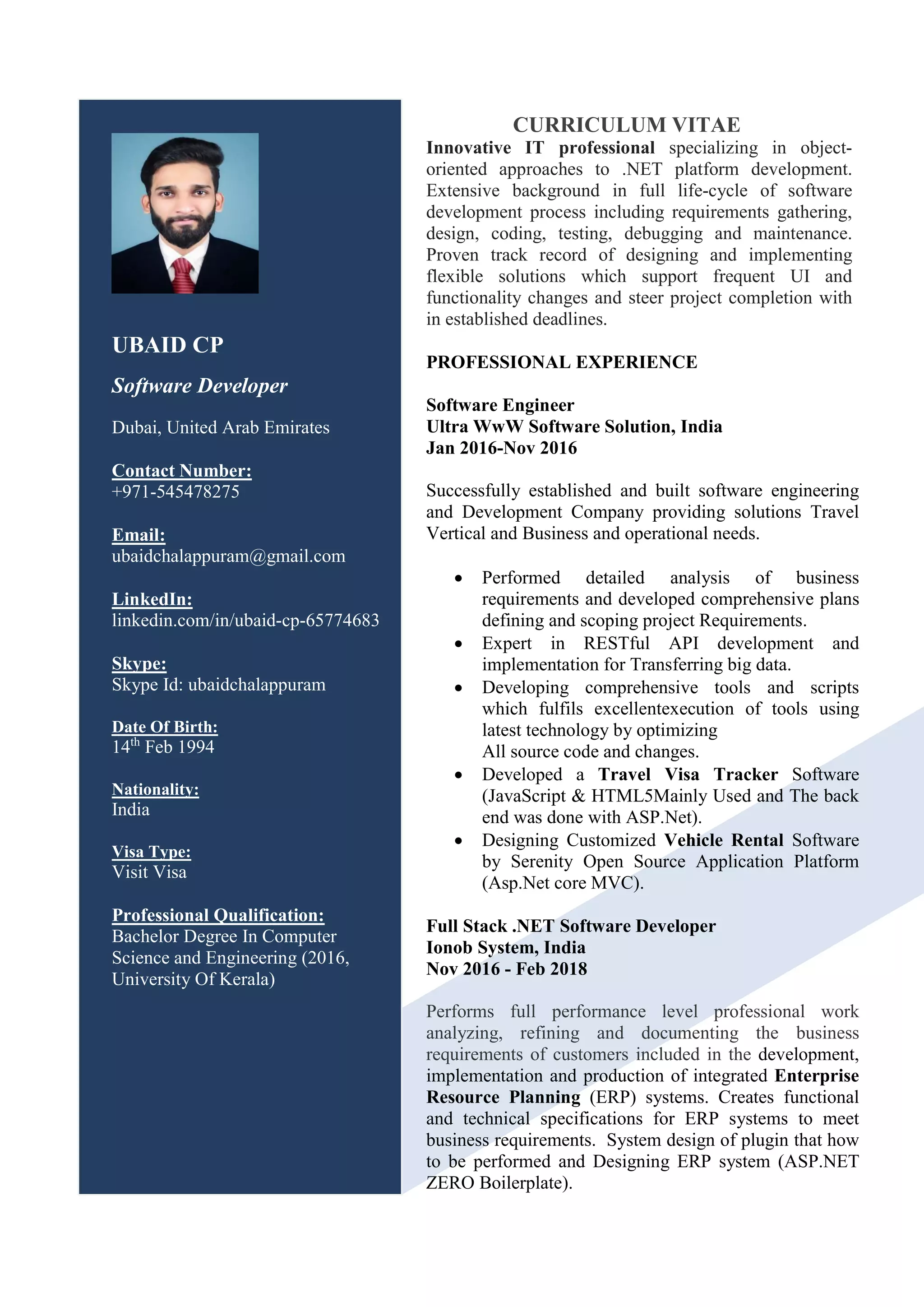 UBAID_CV | PDF | Web Development | Internet