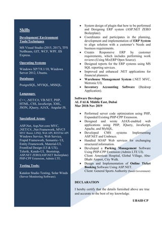 UBAID_CV | PDF | Web Development | Internet