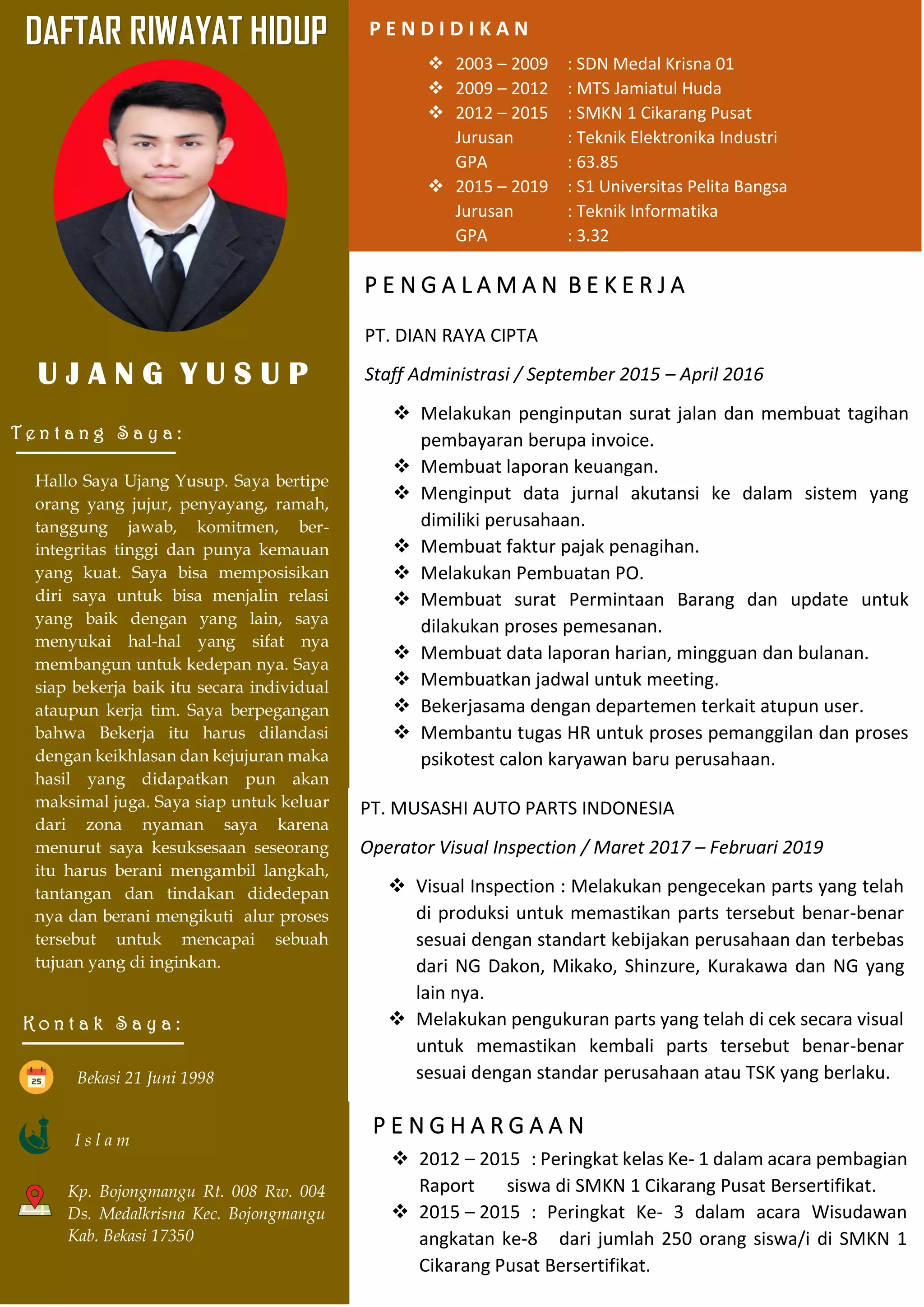 UJANG YUSUP - CV | PDF