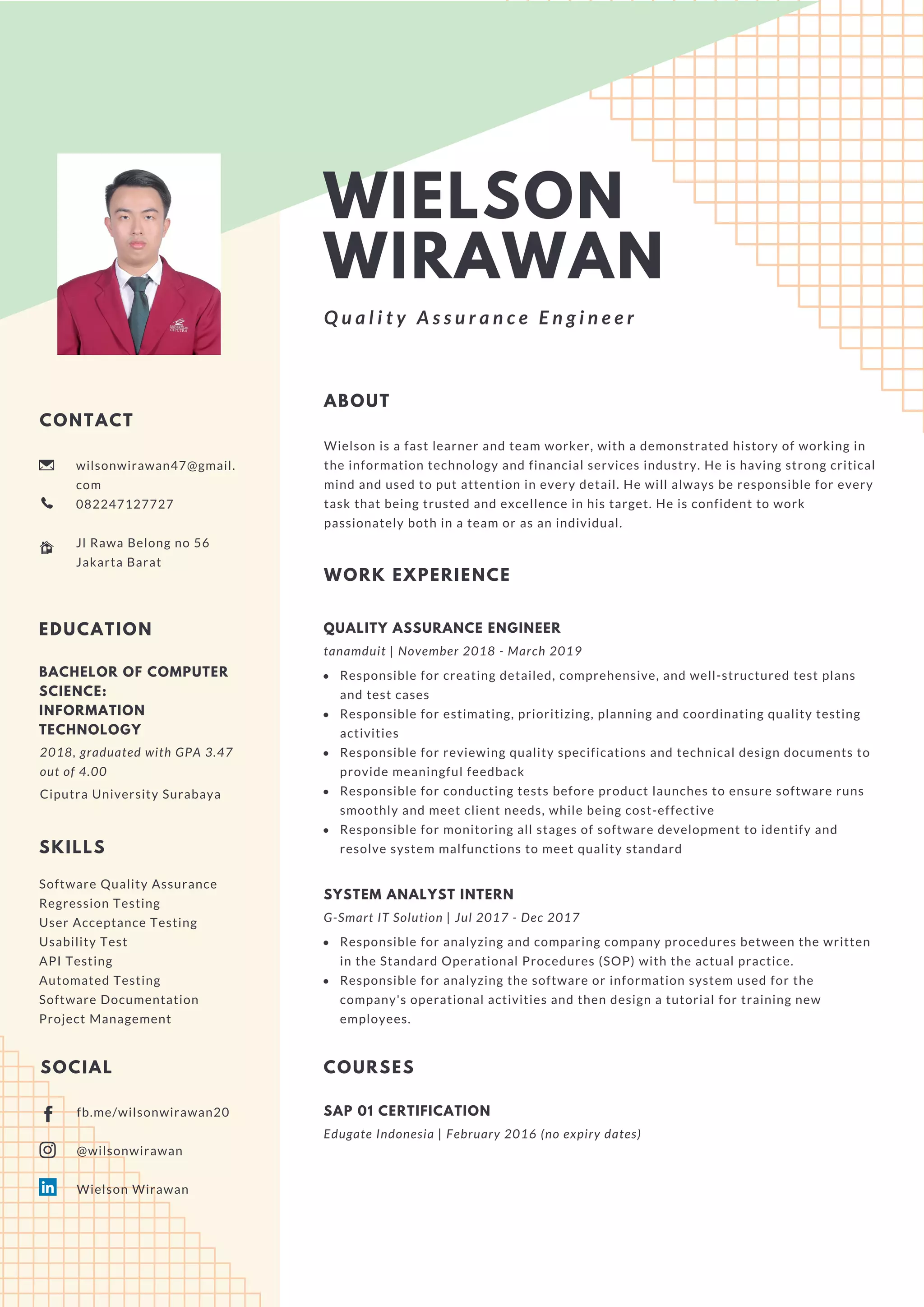 Curriculum Vitae - Wielson Wirawan | PDF | Technology & Computing