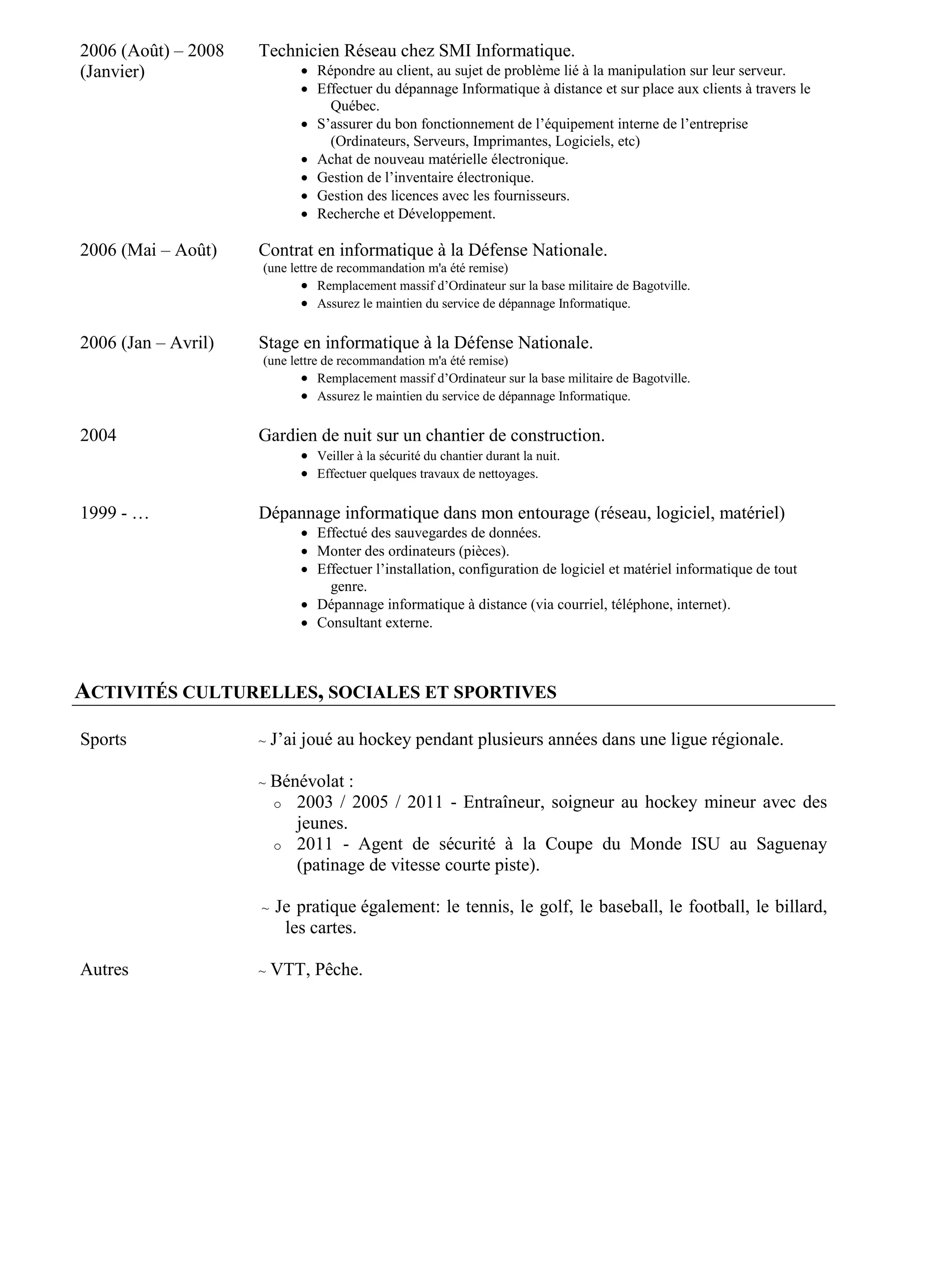 CV Yoan Bouchard | PDF