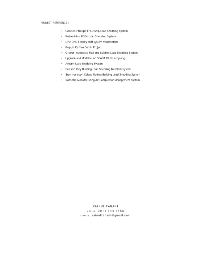 Curriculum Vitae Zainul Fanani 2013 | PDF