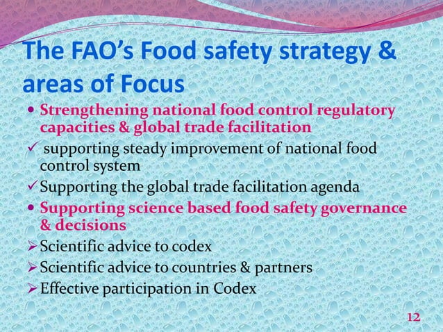 FAO working regarding food safety | PPT
