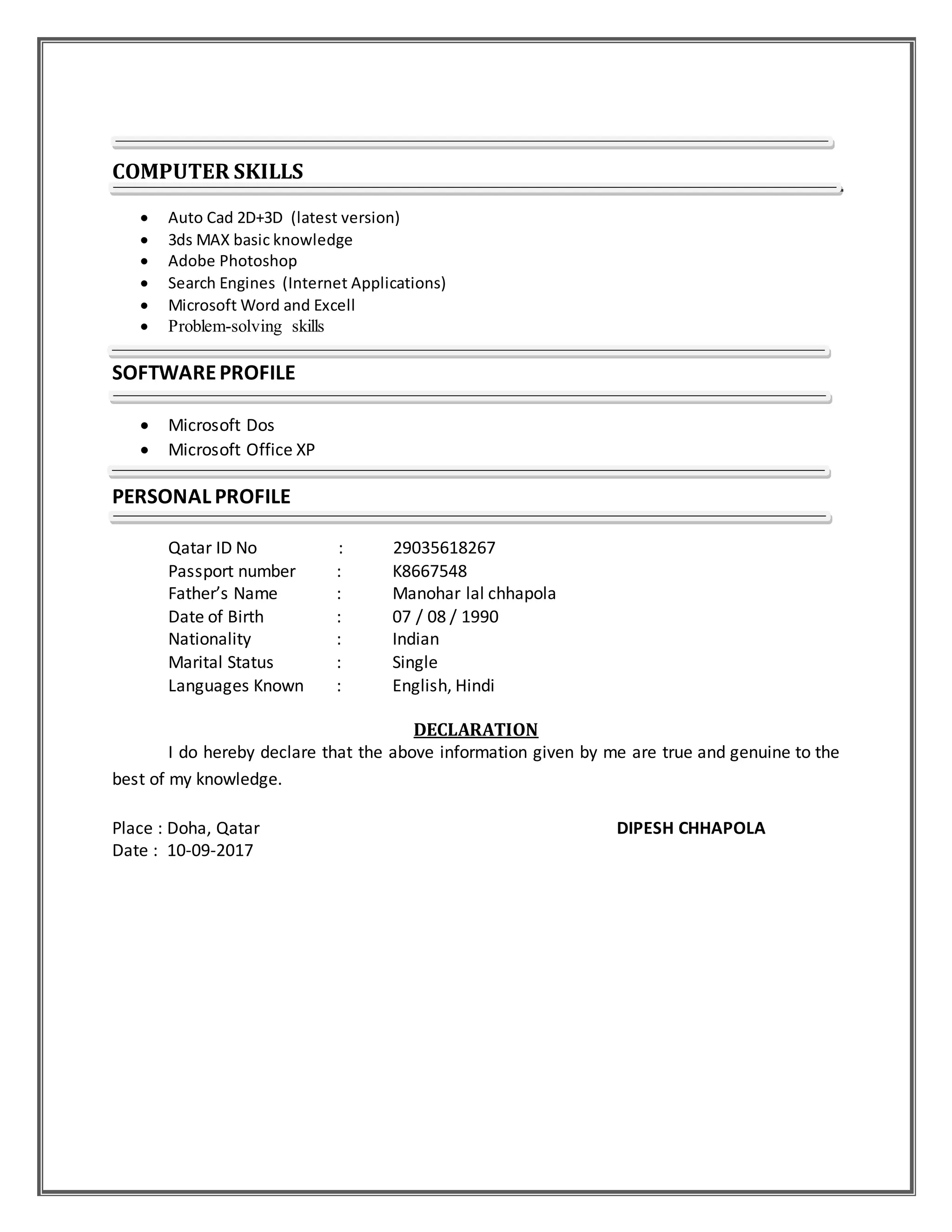 Draftsman Cv (1) | DOCX