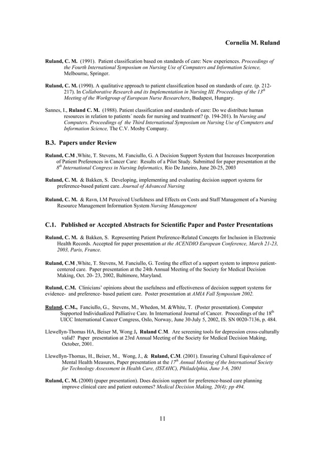 Cv Cornelia M. Ruland | PDF | Postgraduate Education | College Education