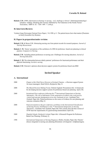 Cv Cornelia M. Ruland | PDF