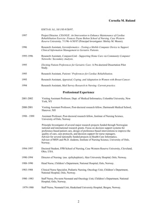 Cv Cornelia M. Ruland | PDF