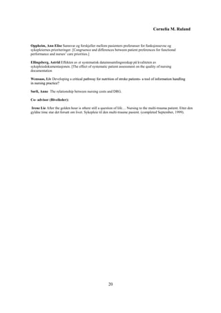 Cv Cornelia M. Ruland | PDF