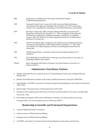 Cv Cornelia M. Ruland | PDF