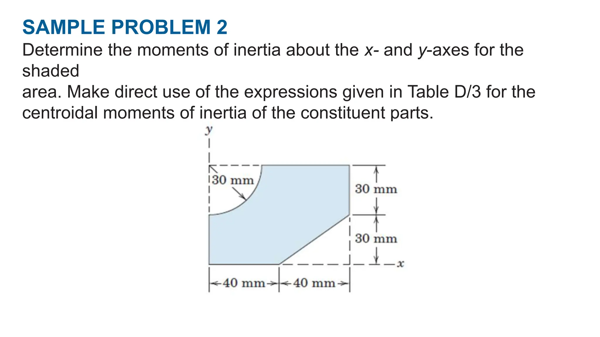 Centroid and Moment of Inertia - Solved Examples | PPTX