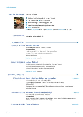 Cv 1 sample | DOCX