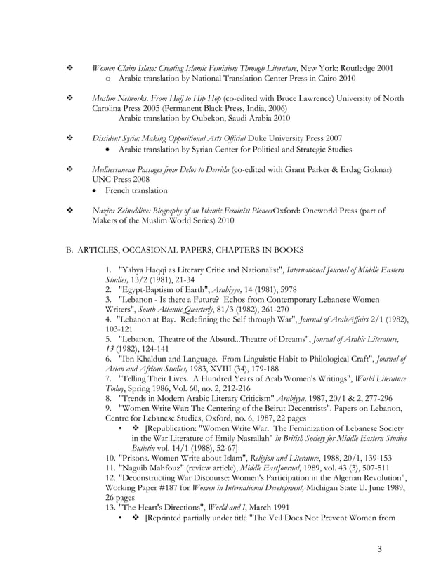 miriam cooke CV 2012 | DOCX