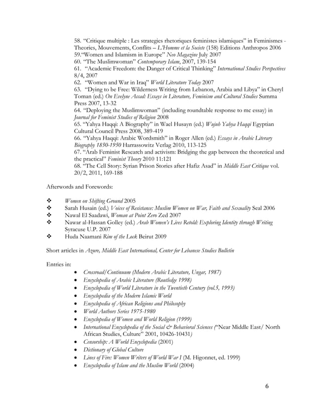 miriam cooke CV 2012 | PDF