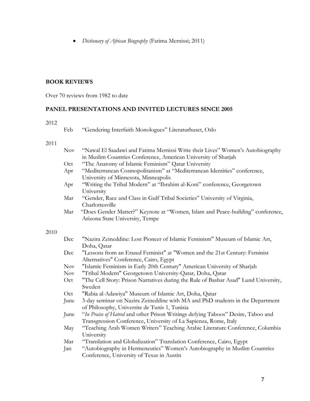 miriam cooke CV 2012 | PDF