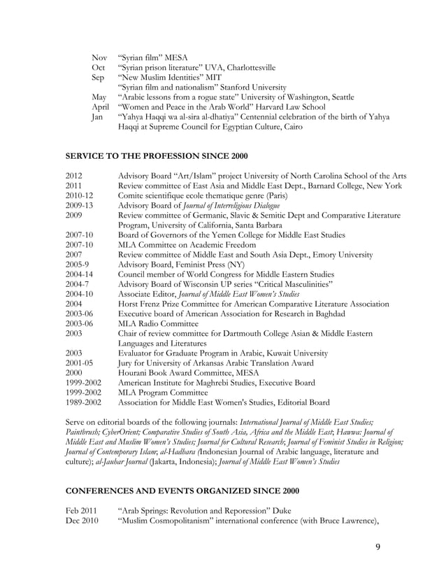 miriam cooke CV 2012 | PDF