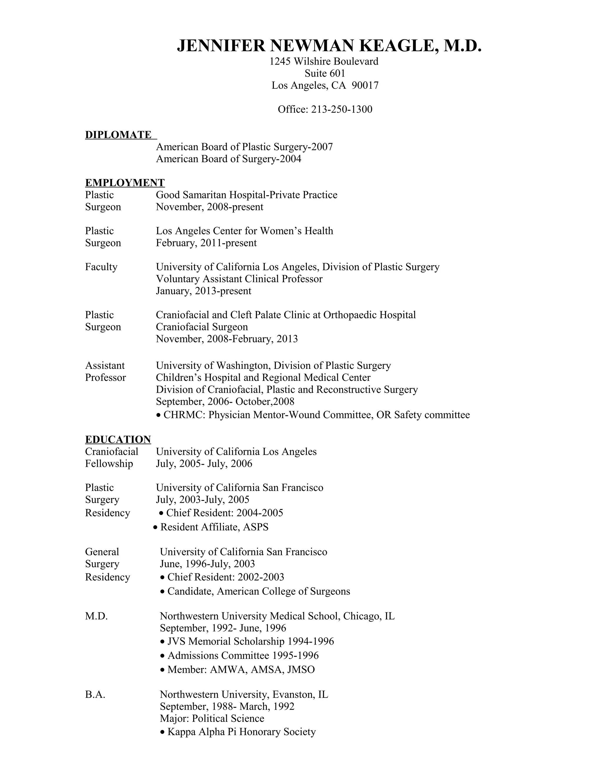 Dr. Jennifer Keagle CV | DOC