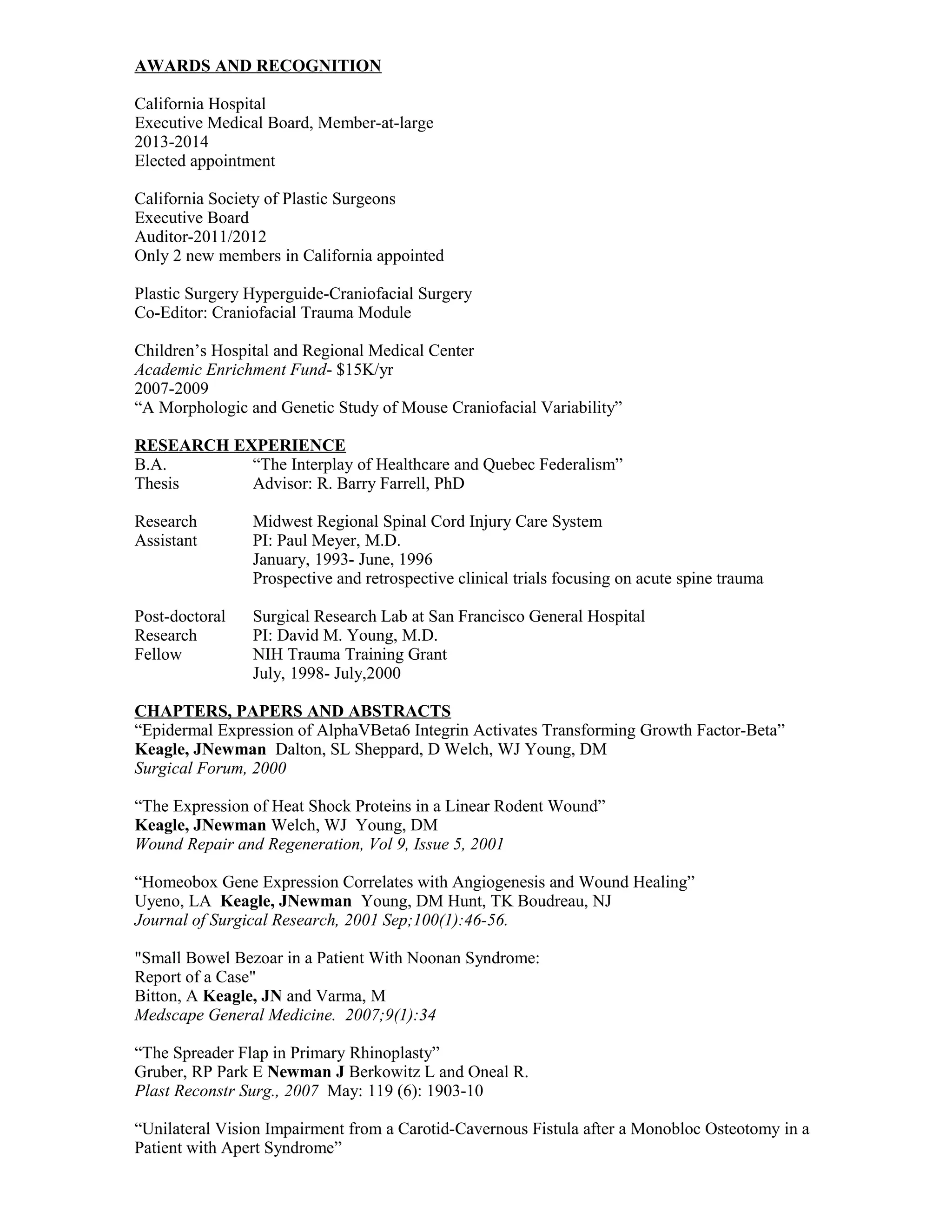 Dr. Jennifer Keagle CV | DOC