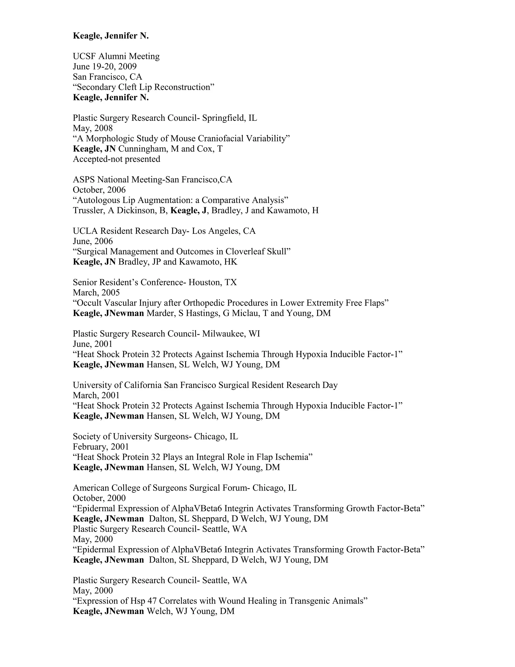 Dr. Jennifer Keagle CV | DOC